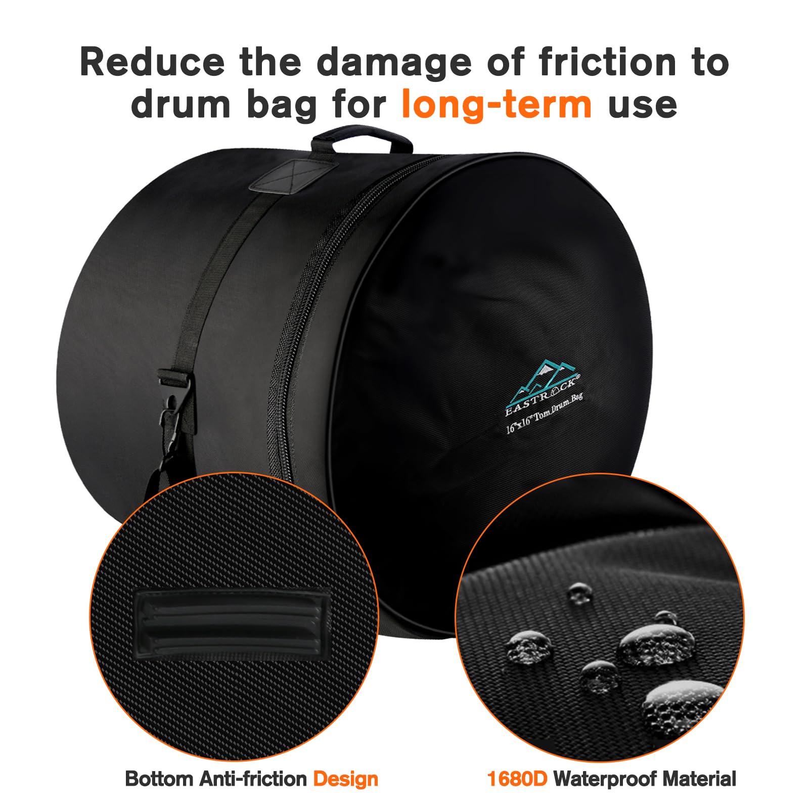 Snapklik.com : EASTROCK 16" X16" Floor Tom Drum Bag, Tom Drum Cases 15 ...