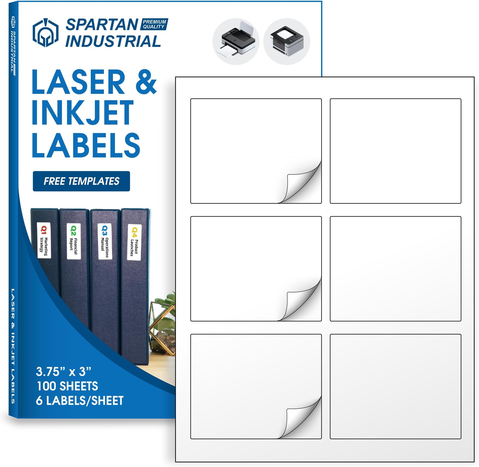 Amazon.com : Spartan Industrial Printable Laser and Inkjet Labels - 3. ...