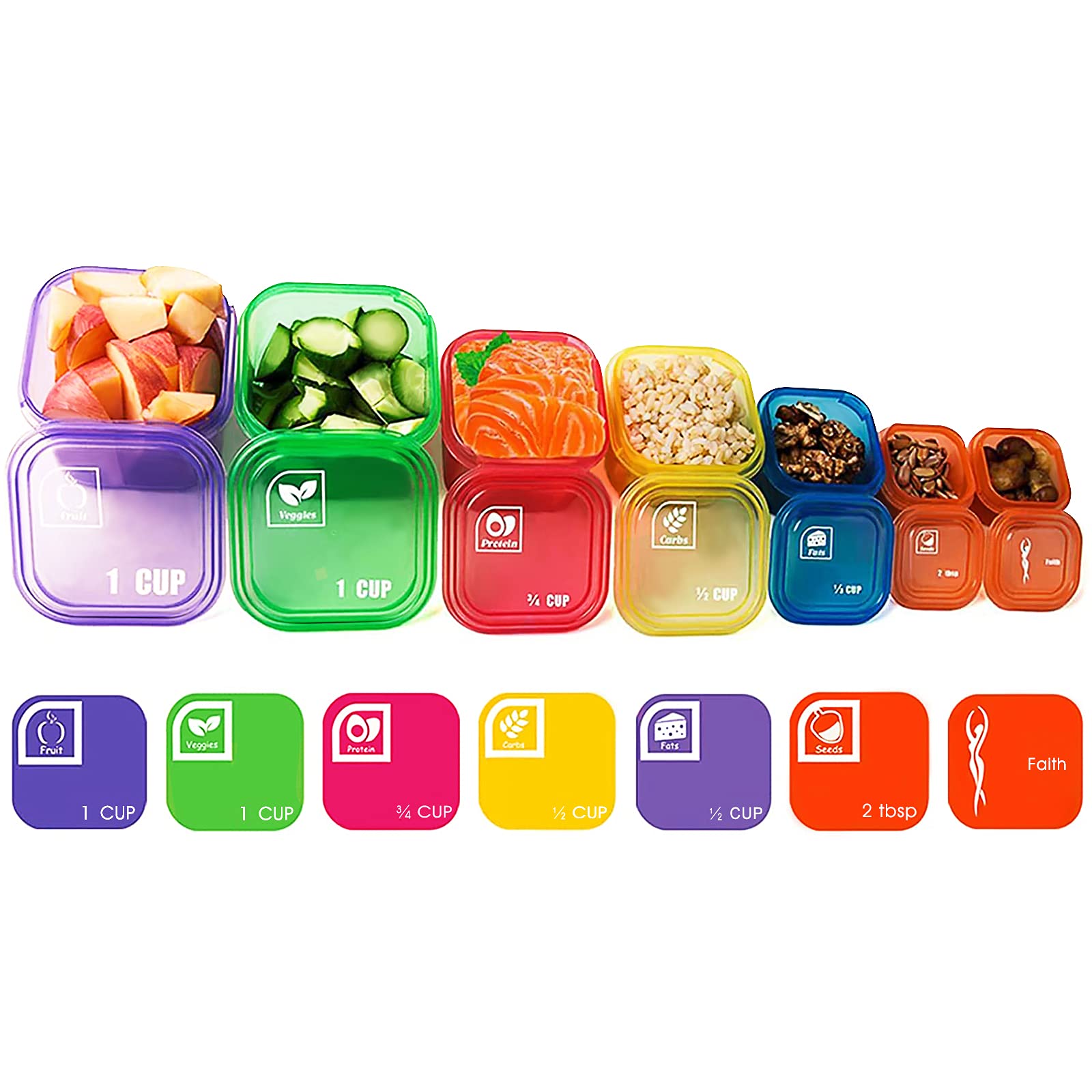 Portion Control Containers Set KitchenCraft Stacking Portion Control