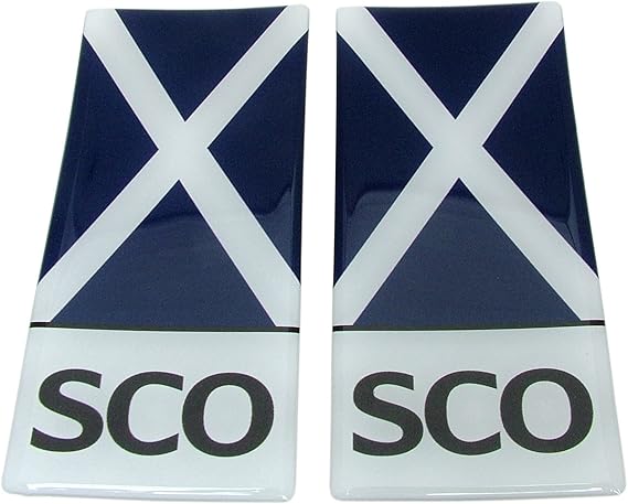 Scotland Number Plate Blue Sticker Decal Badge SCO Saltire Flag 3D ...