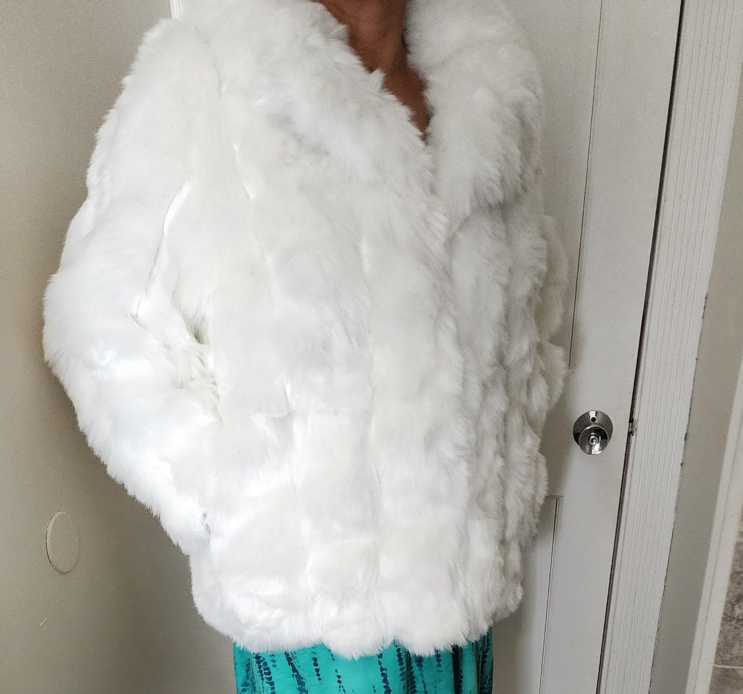 Womens Fuax Fur Coat Winter Warm Fluffy Faux Fur Parka Jacket Thick ...