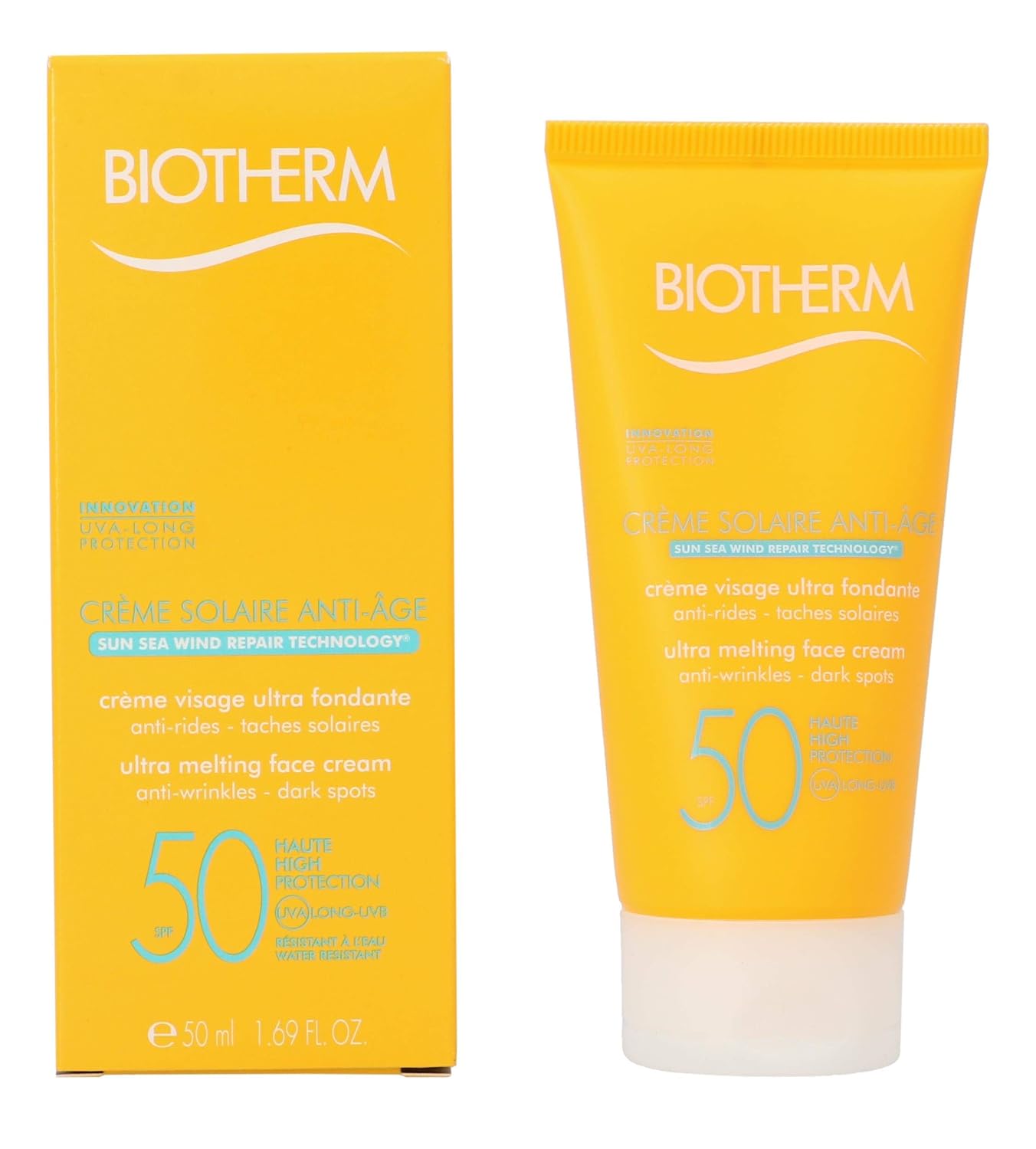 Amazon.com: Biotherm Creme Solaire, SPF 50 UVA/UVB Melting Face Cream ...