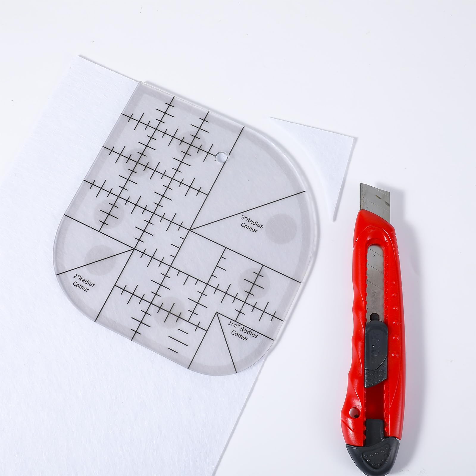 Snapklik.com : Curved Corner Cutter Ruler, Acrylic Sewing Patchwork ...