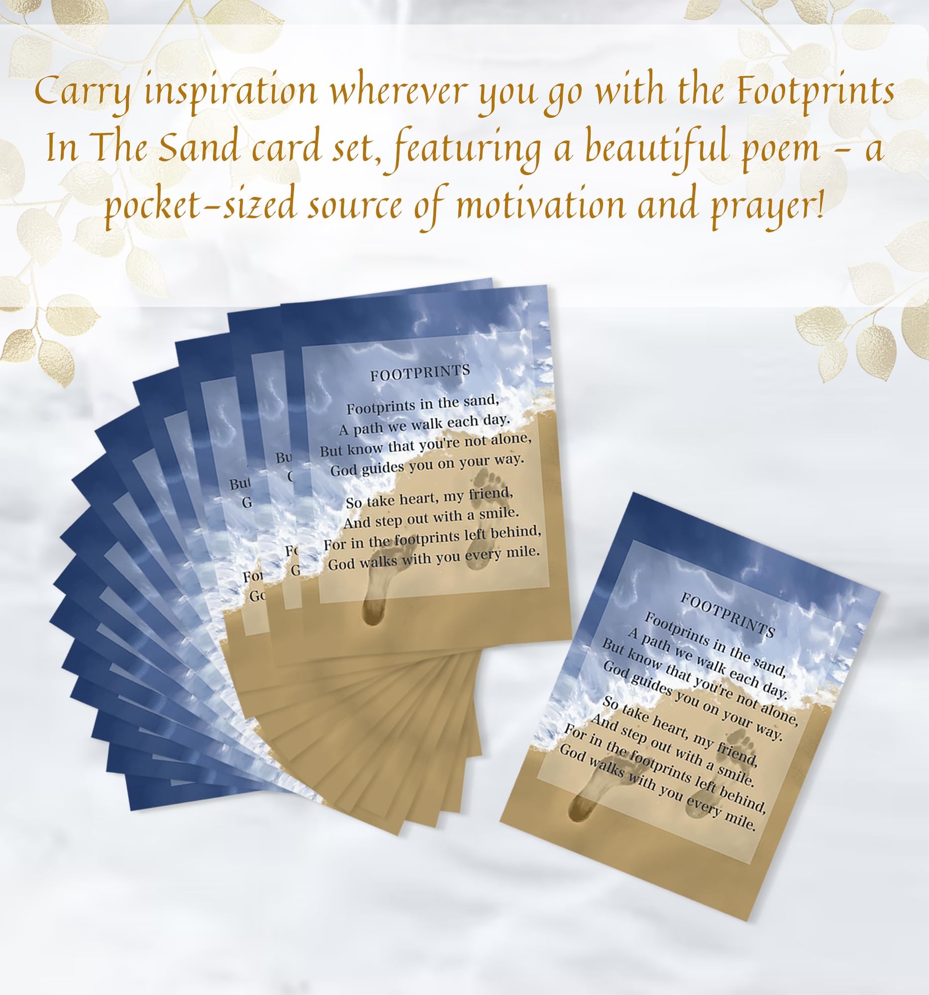 Footprints In The Sand Prayer Card