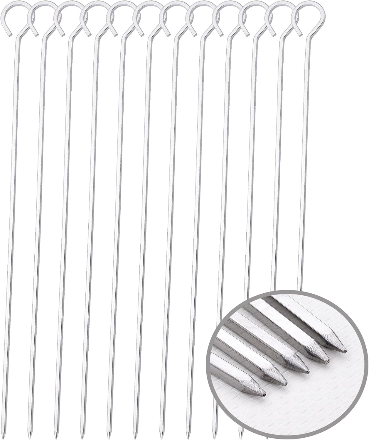 Amazon.com : HONSHEN 14 Inch Long Square kebab skewers,BBQ Stainless ...