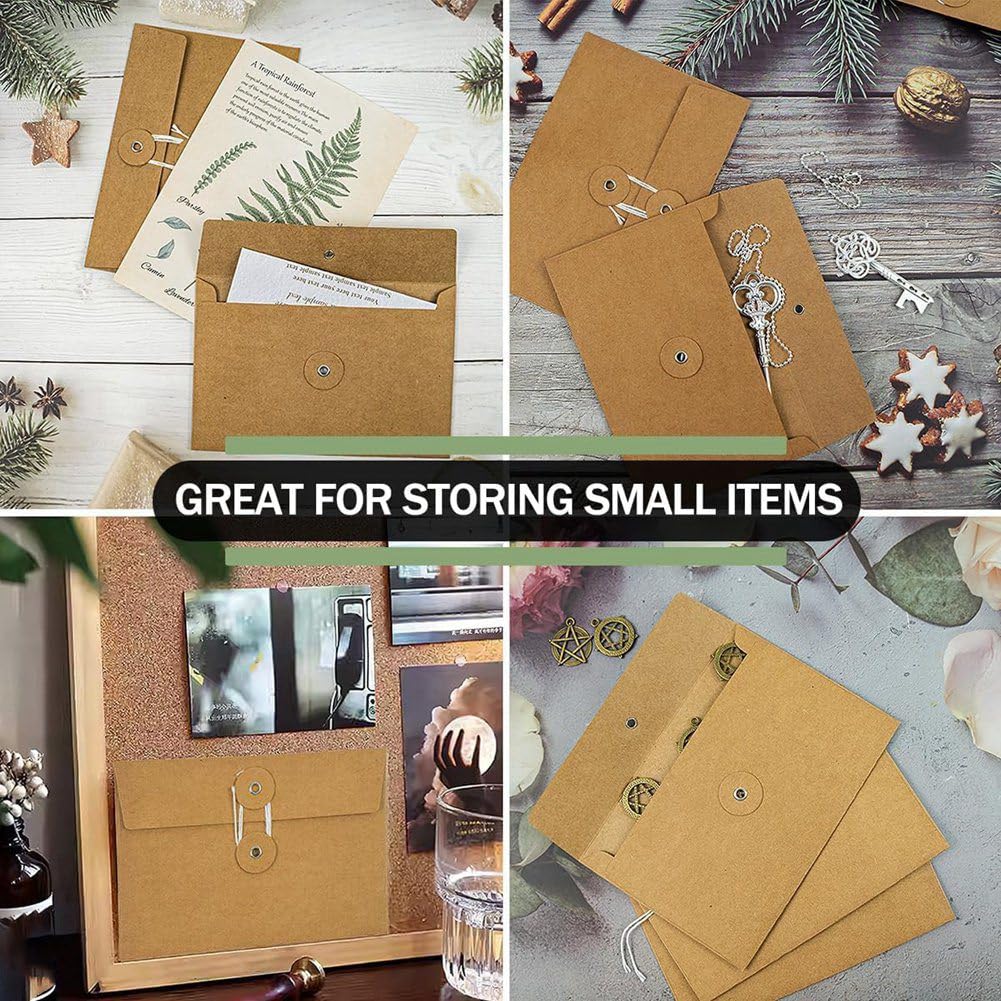 Kraft Envelopes With String Tie 10 Pack Kraft Paper Envelopes – 4.5x6.7 ...