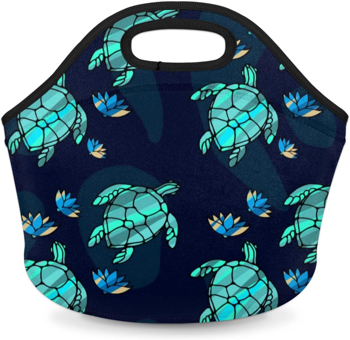 Amazon.com: Insulated Neoprene Lunch Bag for Women Men Kids Teal Turtle ...