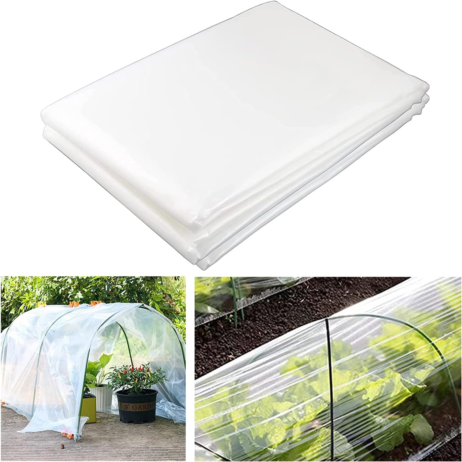 Greenhouse Plastic Sheeting, Heavy Duty Polythene Sheeting, 2m x 6m ...