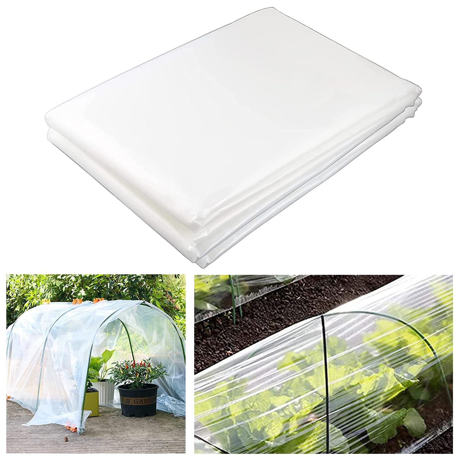 Hikrxya 2 X 3M Thick Clear Heavy Duty Polythene Sheeting, Plastic Dust ...