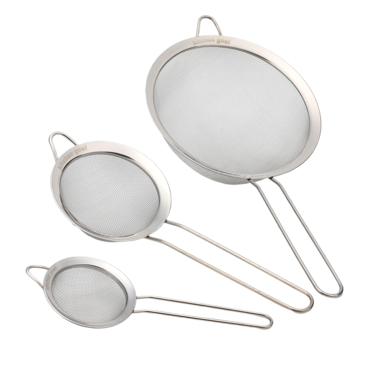 Amazon.com: 3 Pcs Fine Mesh Strainer, Stainless Steel Strainer, Large ...