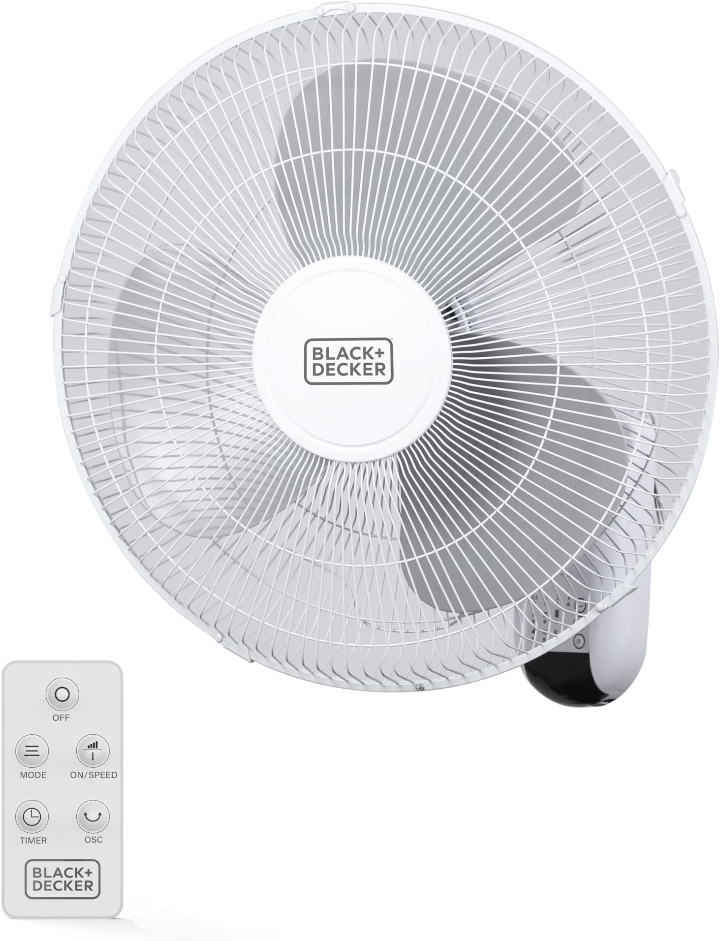 Amazon.com: BLACK+DECKER 16" Wall Fan with Remote Control, Oscillating ...