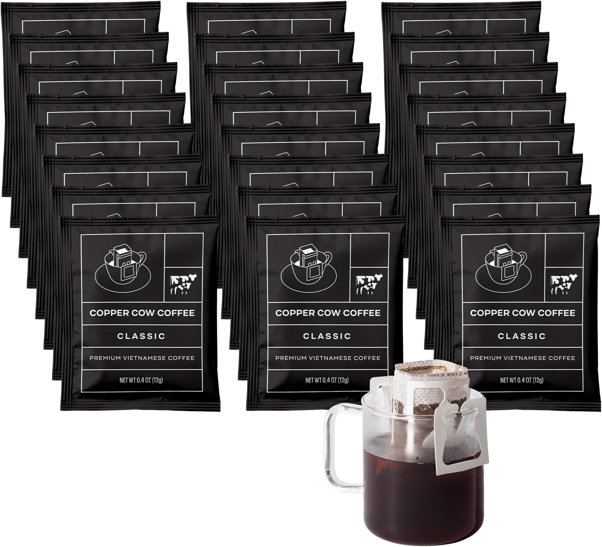 Amazon.com : Copper Cow Premium Pour Over Single-Serve Vietnamese ...