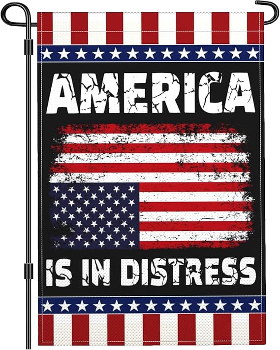 Amazon.com : Shuitouk America Is Distress Garden Flag Upside Down ...