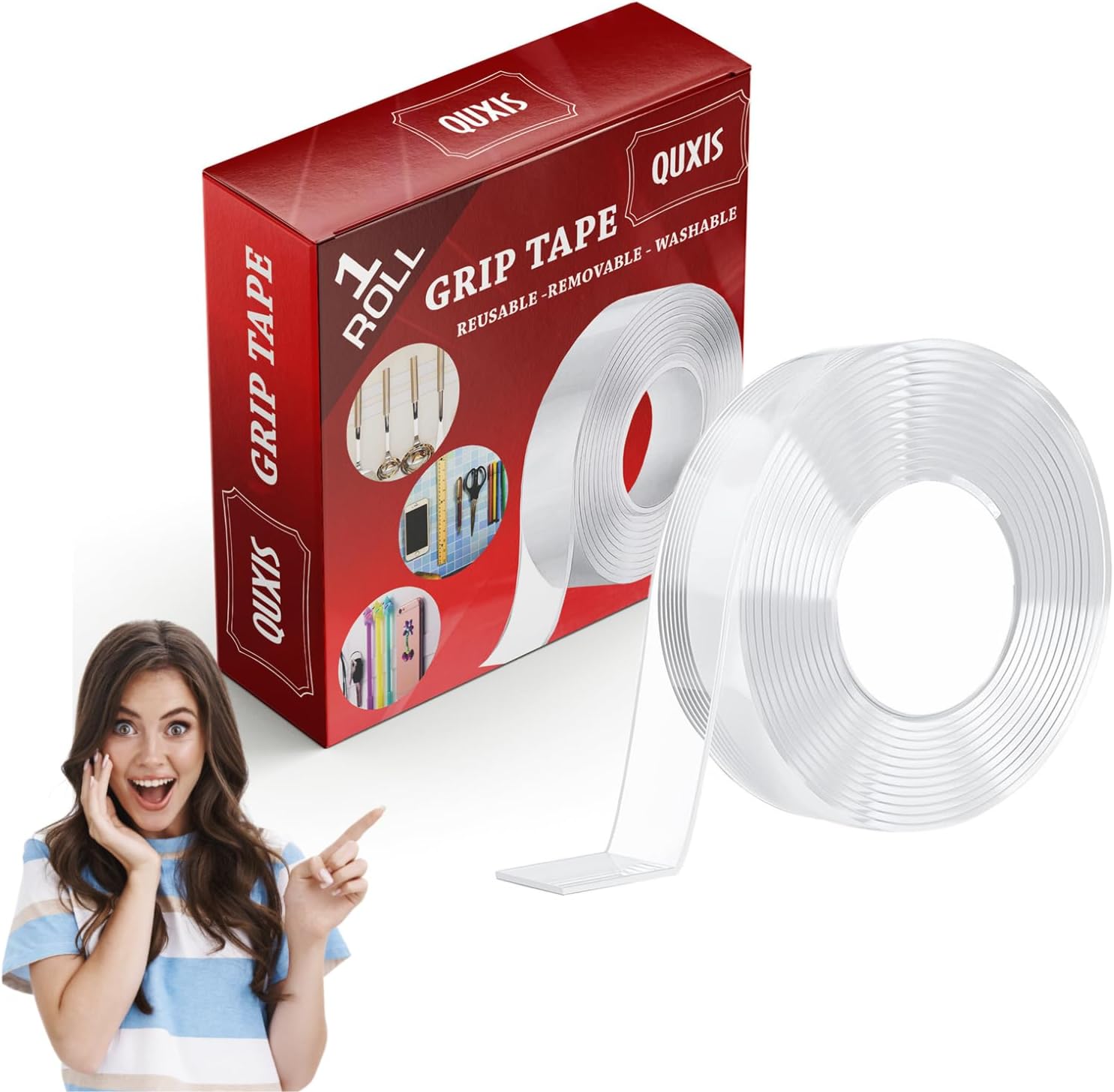 QUXIS®Double Sided Tape with Heavy Duty Adhesive Silicone Tape,3Meter ...