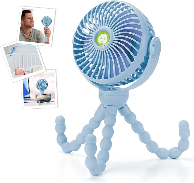 Amazon.com: snawowo Upgraded Portable Baby Stroller Fan, 360°Rotate ...