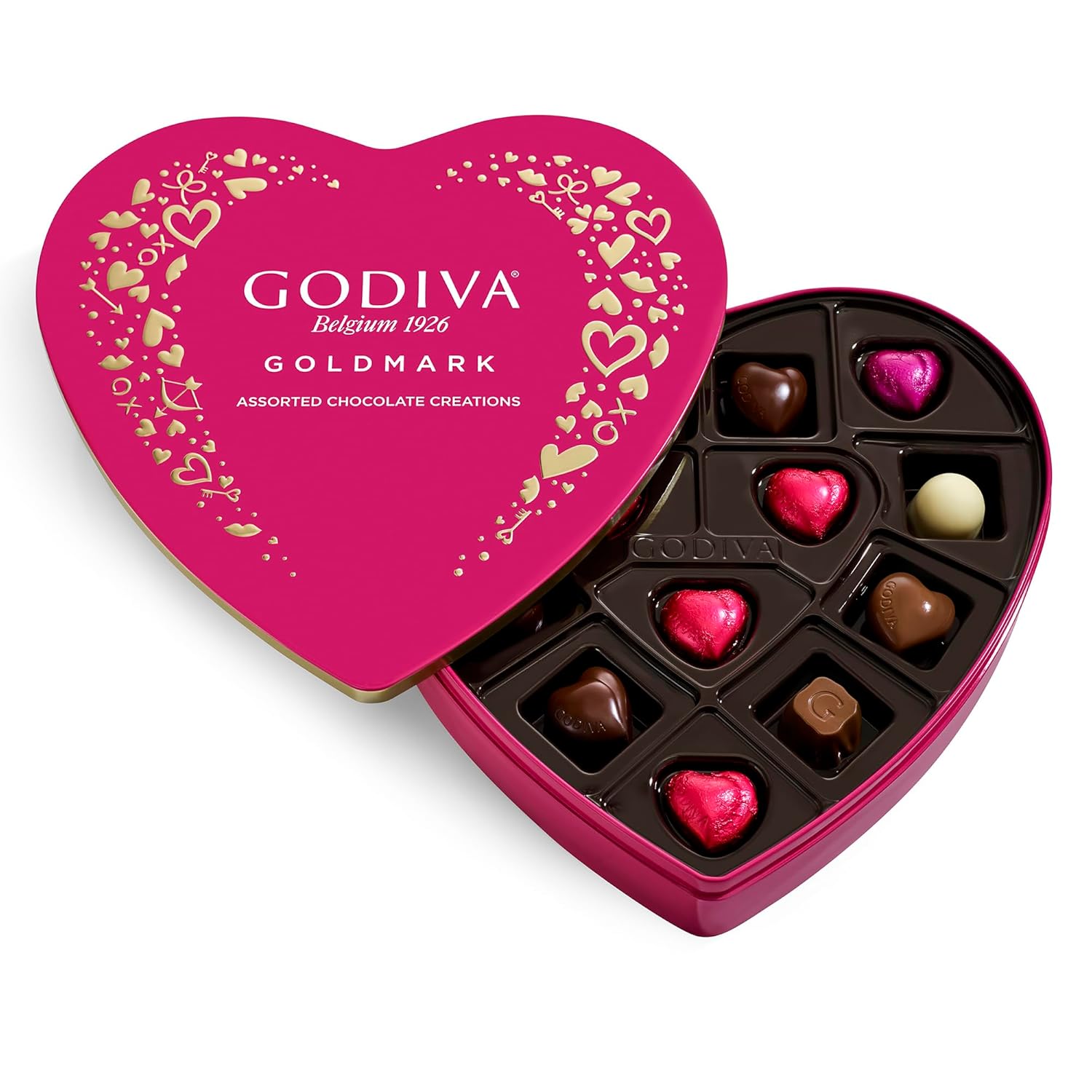 Amazon.com : Godiva Chocolatier Heart Shaped Box of Chocolates - Deluxe ...