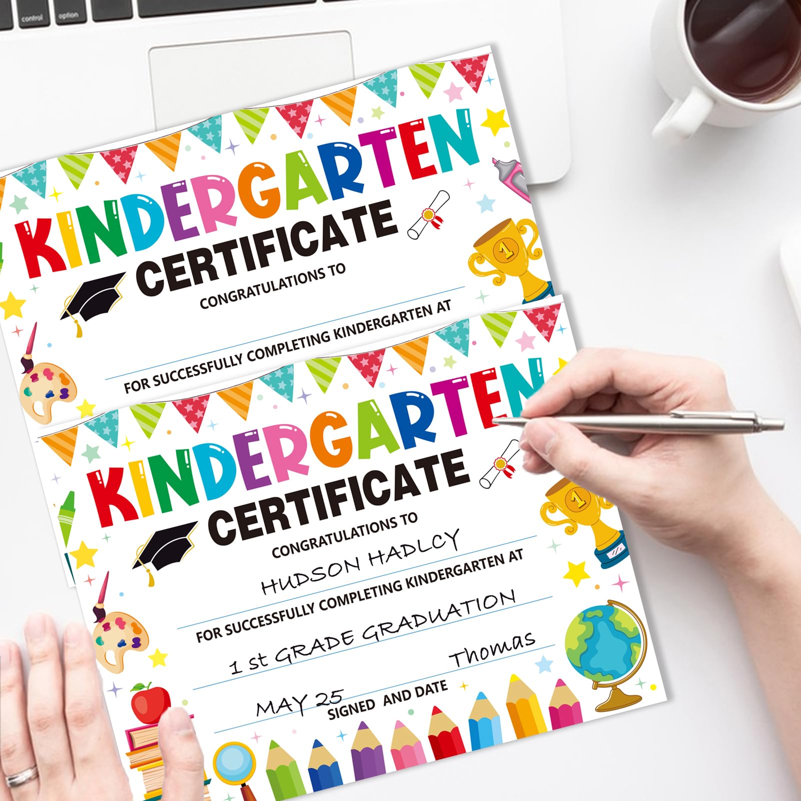 Snapklik.com : 30 Piece Kindergarten Certificate - Preschool Color ...