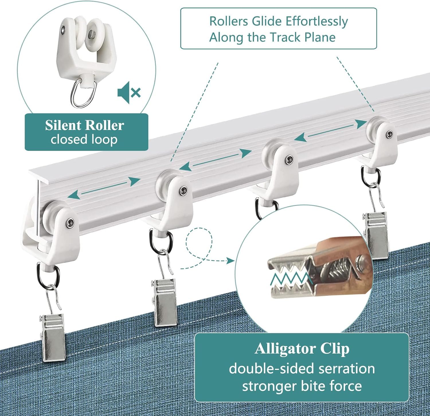 Snapklik.com : Ceiling Curtain Track Flexible Bendable Curtain Track 20 ...