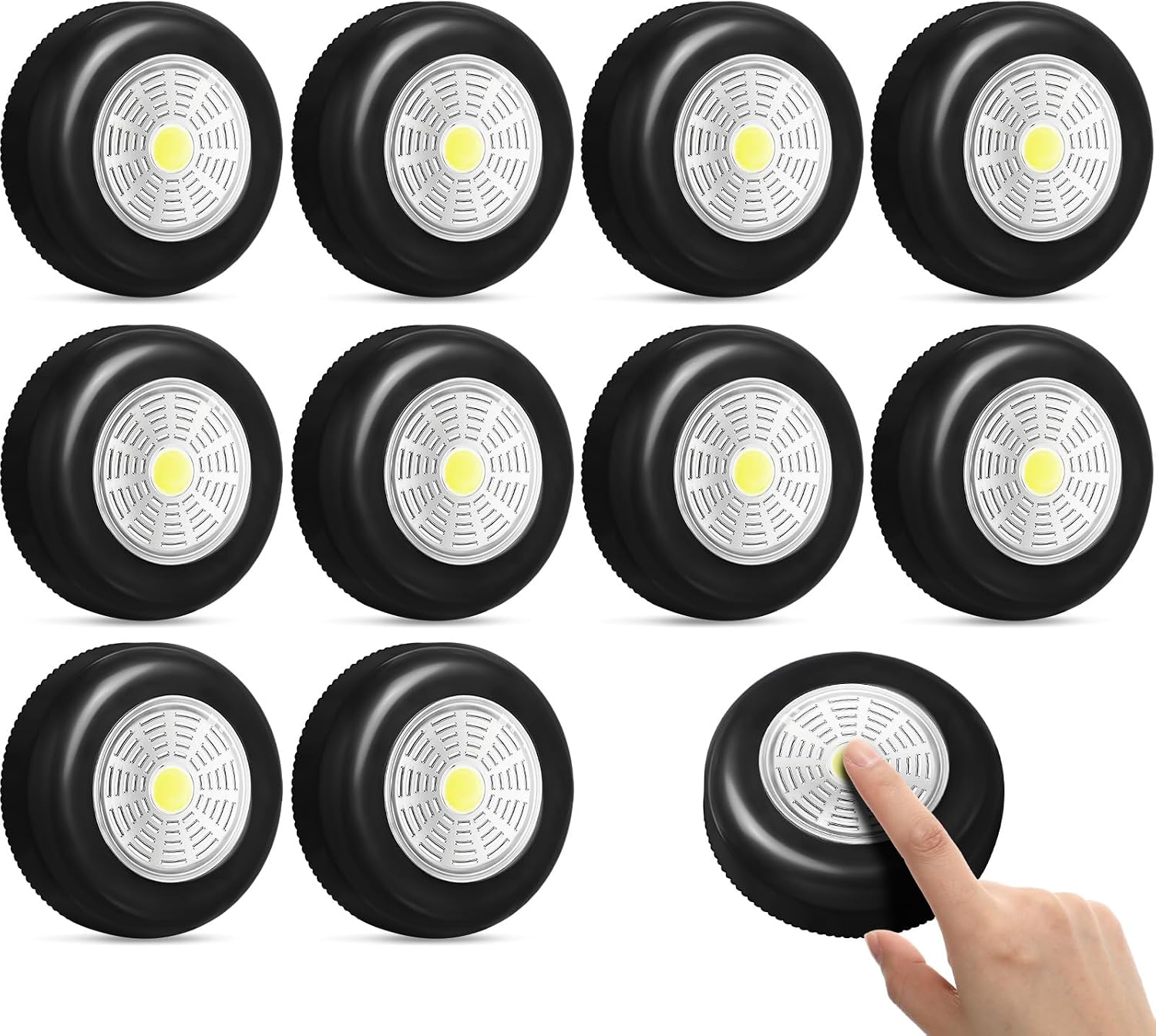 Aurelema 10 Pcs LED Puck Lights Ceiling Lights 60 Lumens Mini Touch ...
