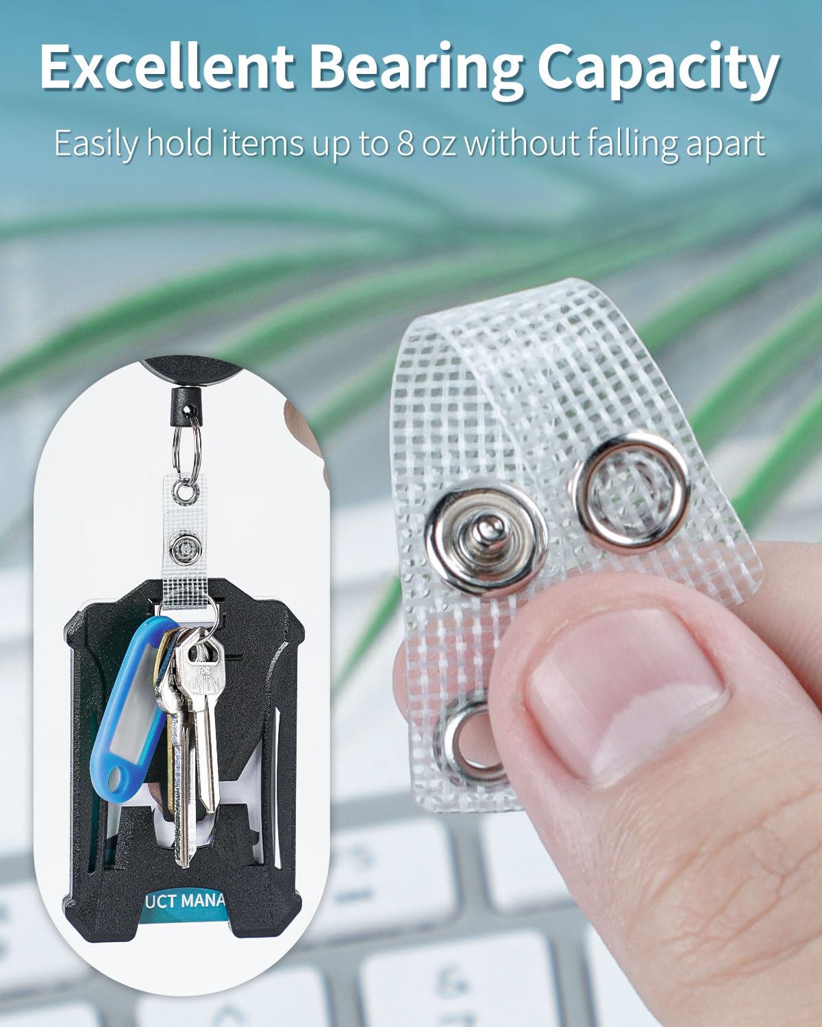 Uniclife 50 Pcs Badge Holder Straps ID Badge Straps with Snaps and ...