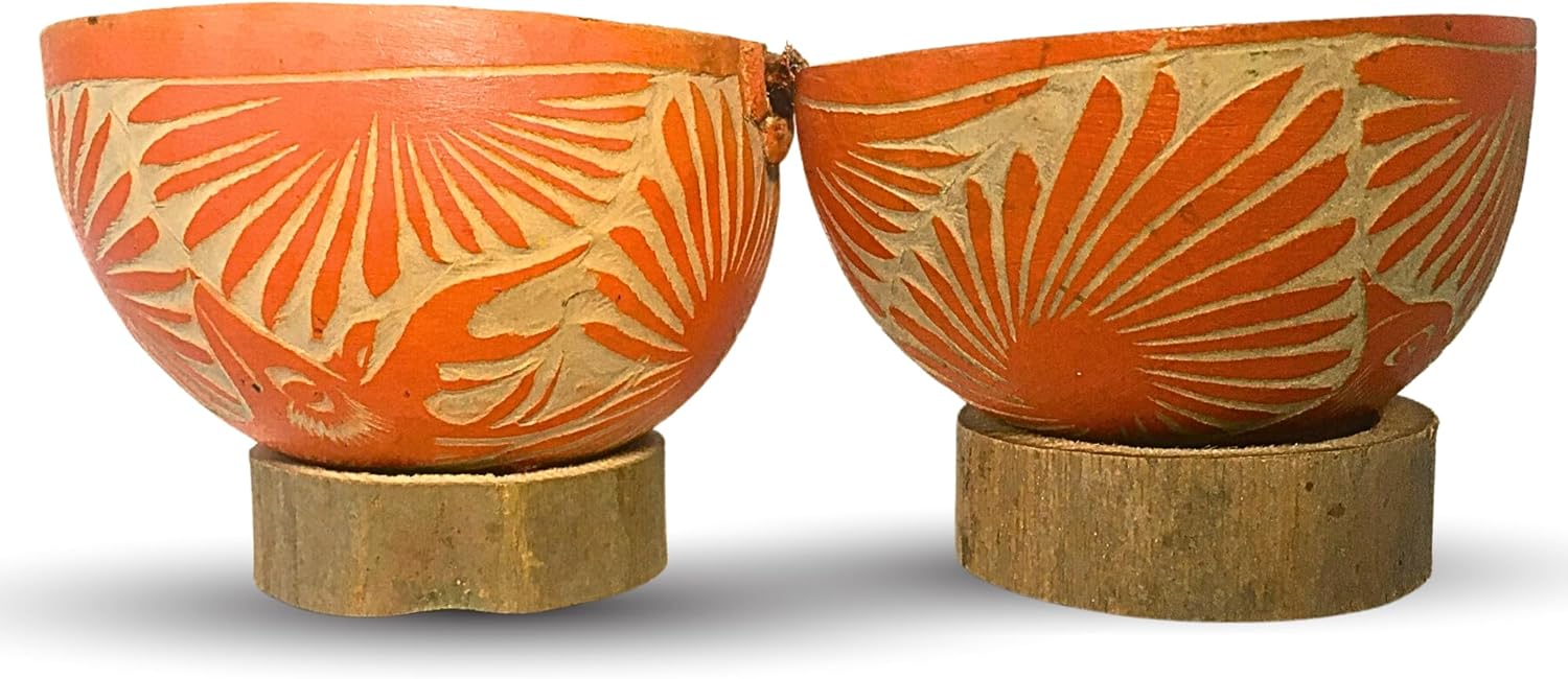 Amazon.com | Mezcal Jicaras Cups- Hand-carved Artisan Copitas from ...