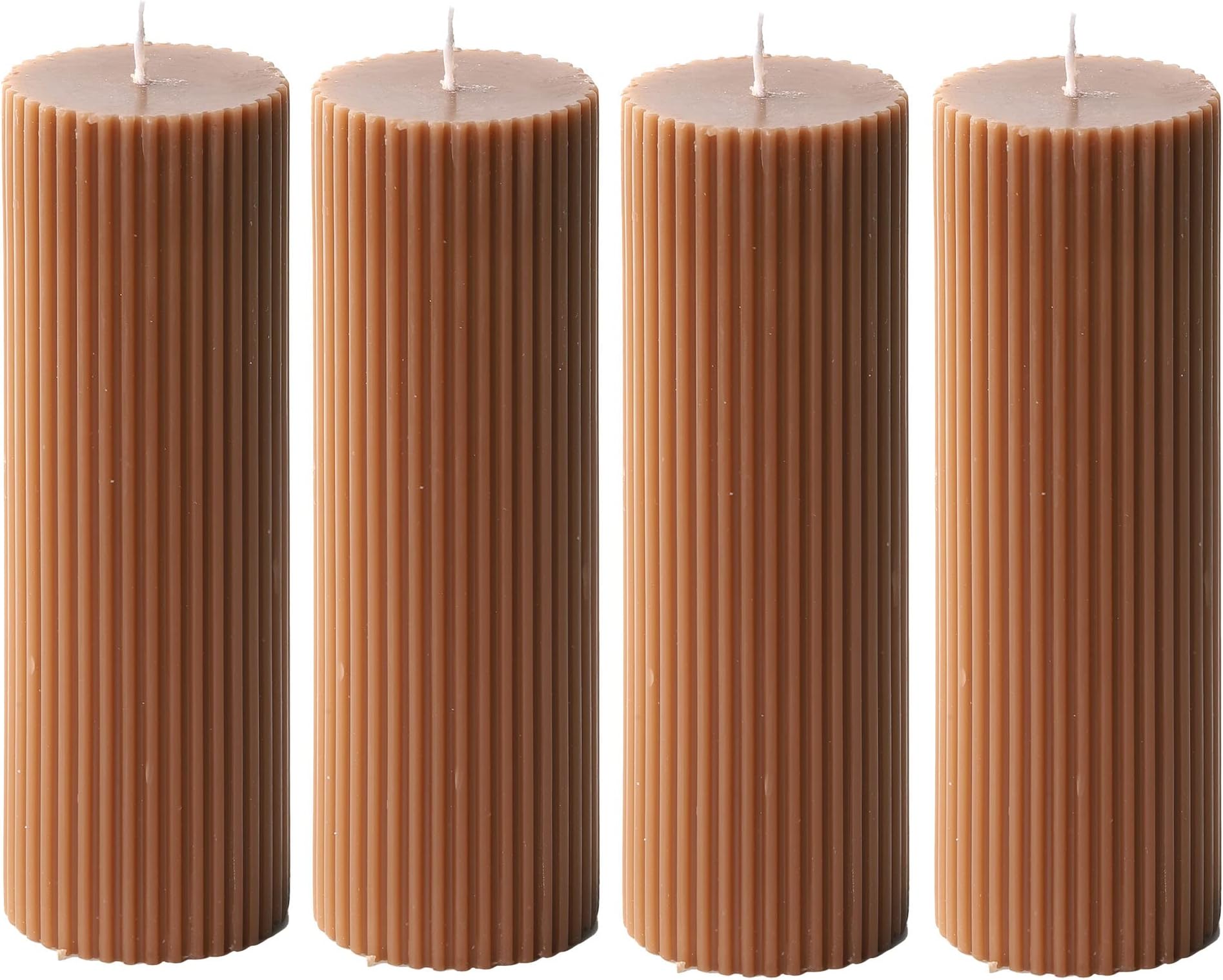 Amazon.com: LAWA Roman Tall Ribbed Pillar Candle - Scented Soy Wax ...