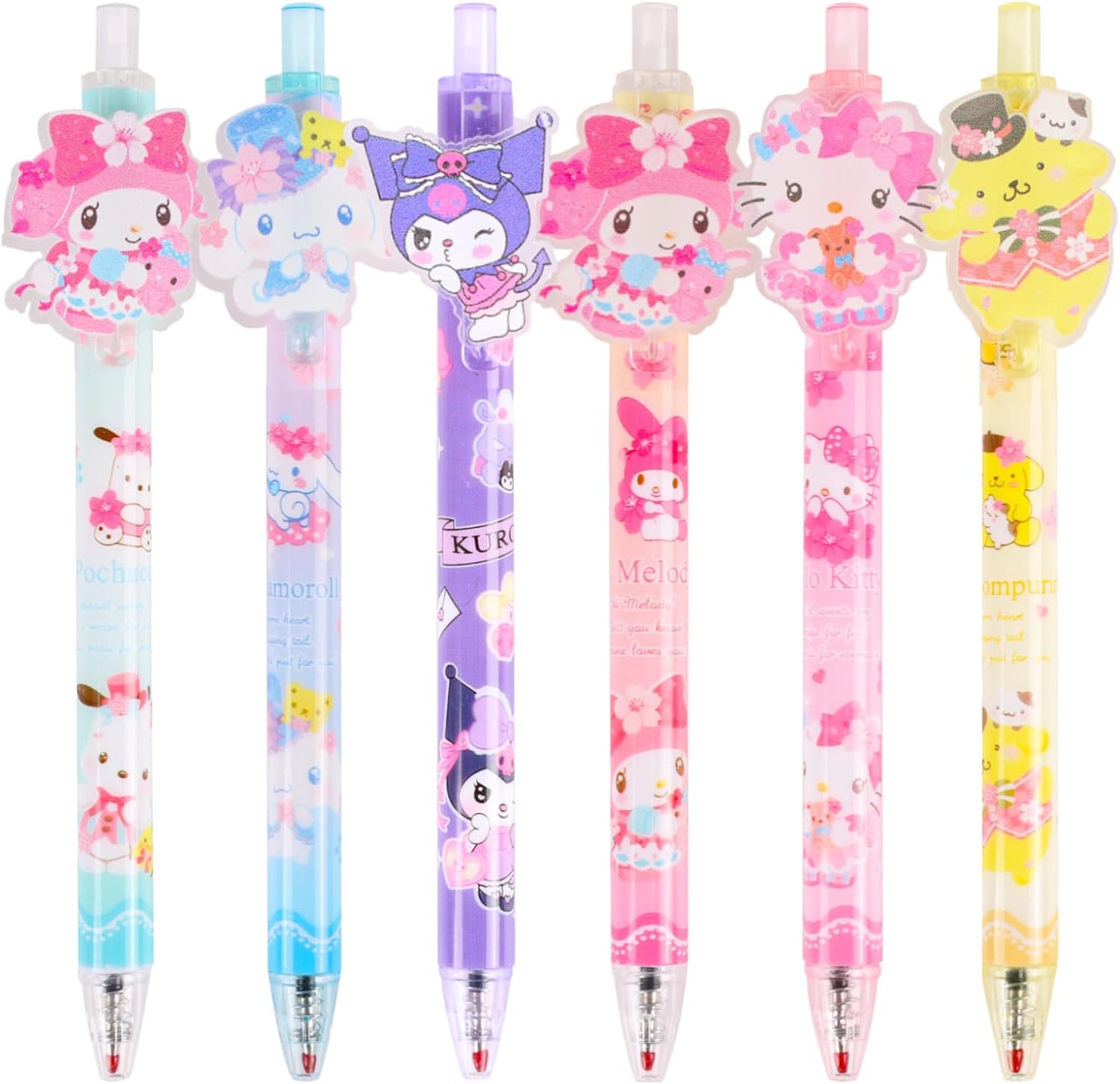 Amazon.com: Qhjxgzzl 6 Pcs Anime Gel Pens Set - Anime Character Pink ...