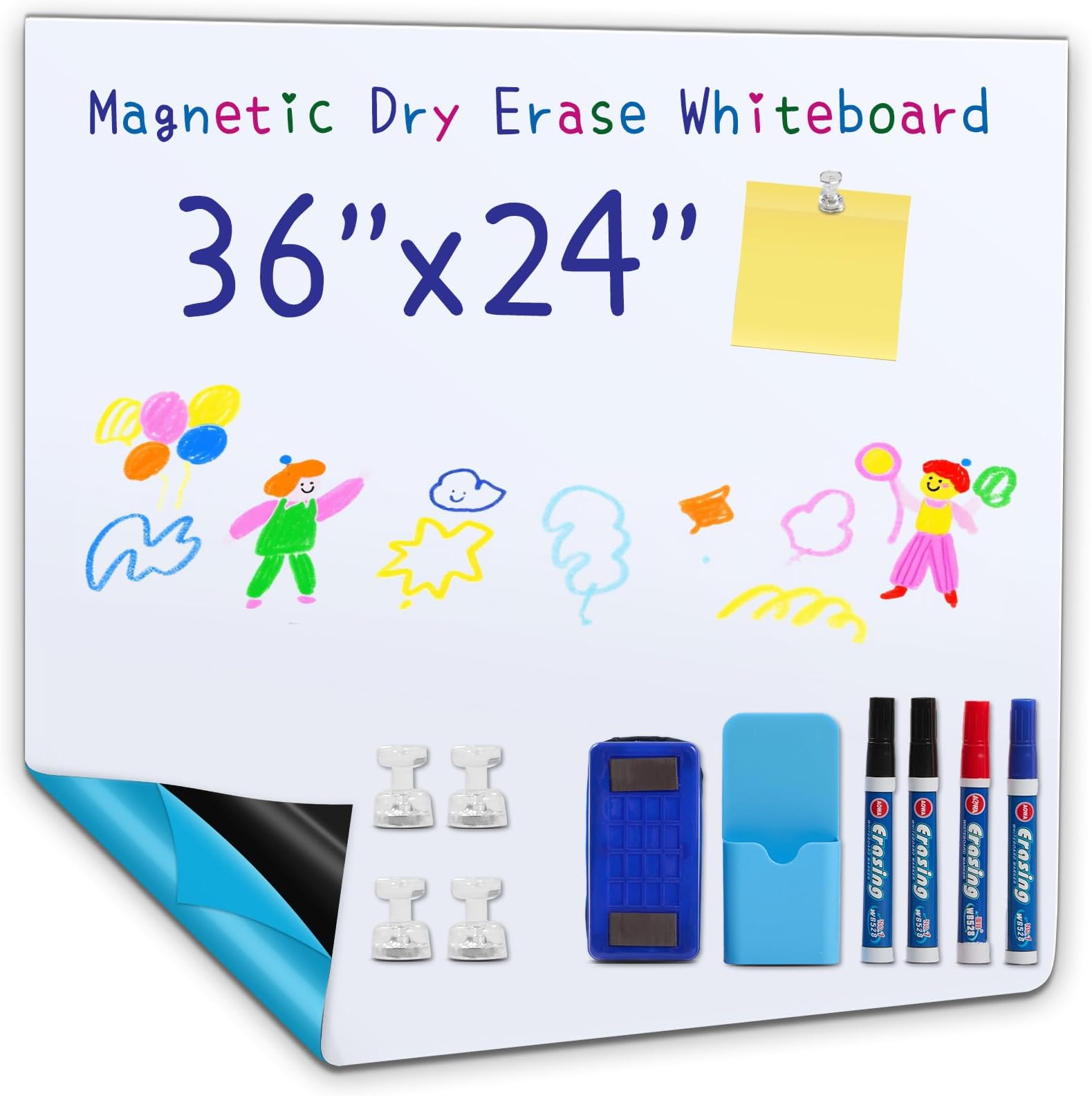 Amazon.com : Magnetic Dry Erase Whiteboard Paper 36" x 24" Self ...