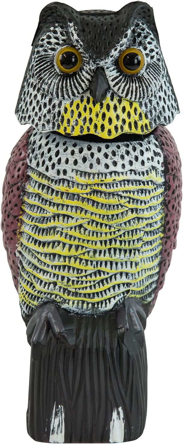 Woodside Large Realistic Owl Decoy With Rotating Head Bird/Pigeon/Crow ...