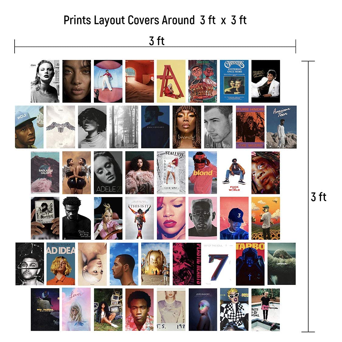 50PCS Album Cover Wall Collage Kit Aesthetic Pictures, Aesthetic Room ...