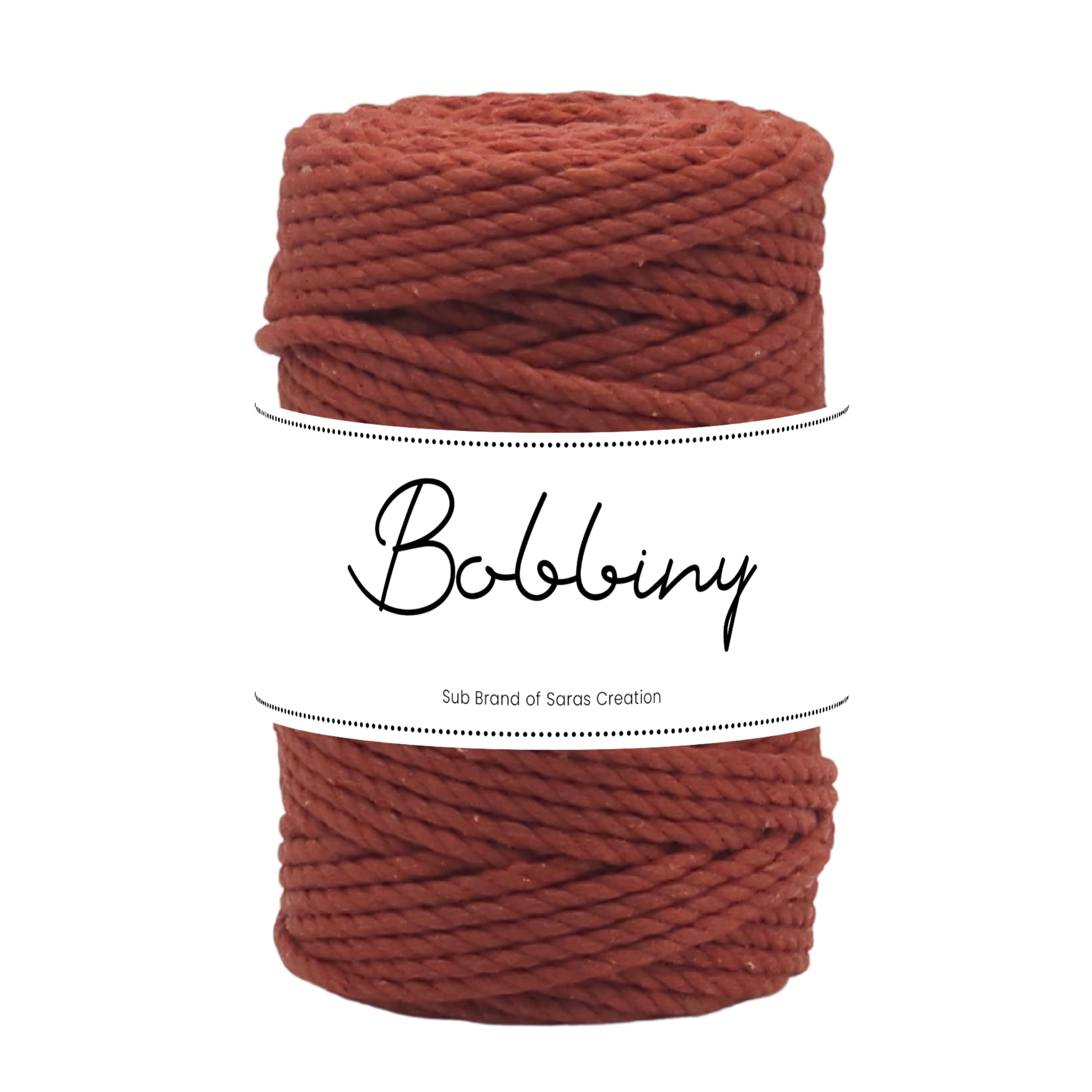 Bobbiny | 3 Ply Twisted Macrame Cotton Cord Dori (Roll Packaging ...