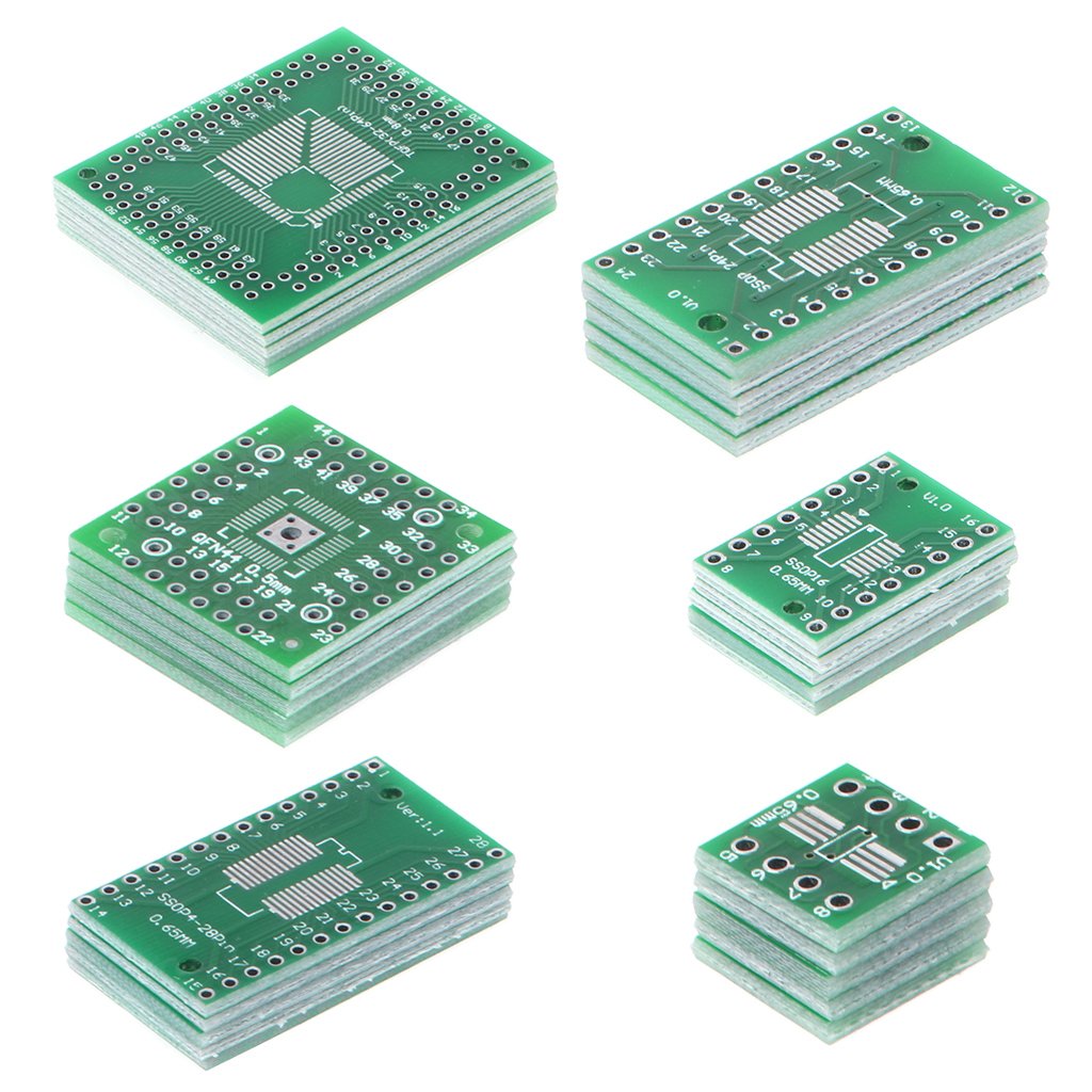 Amazon.co.jp: 30 個 PCB ボードキット DIP アダプタコンバータ FQFP32-100 QFN48 SOP8 16 24 ...
