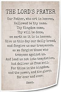 Amazon.com: The Lord's Prayer Poster Christian Scripture Wall Art Bible ...