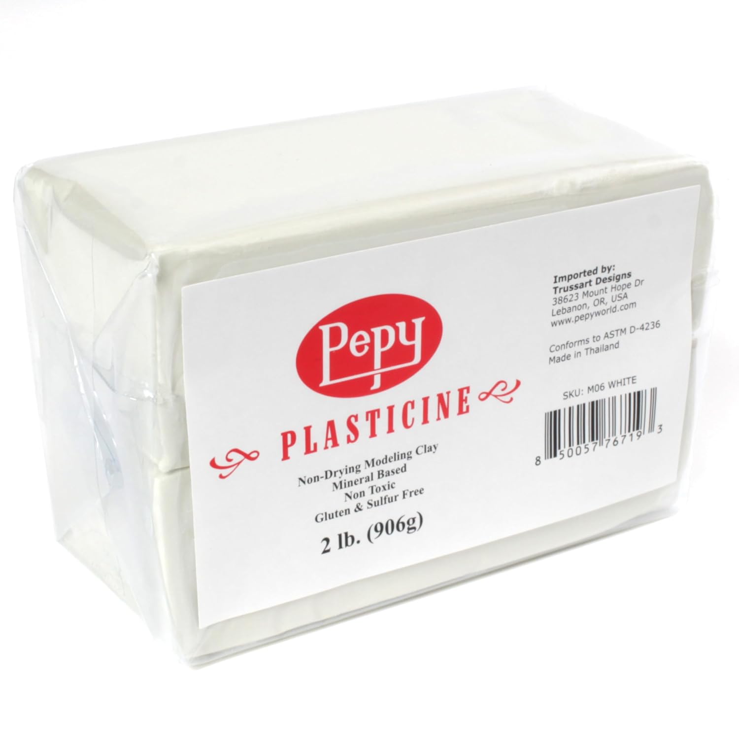 Pepy Reusable and Non-Drying Oil-Based Plasticine Modeling Clay, White ...