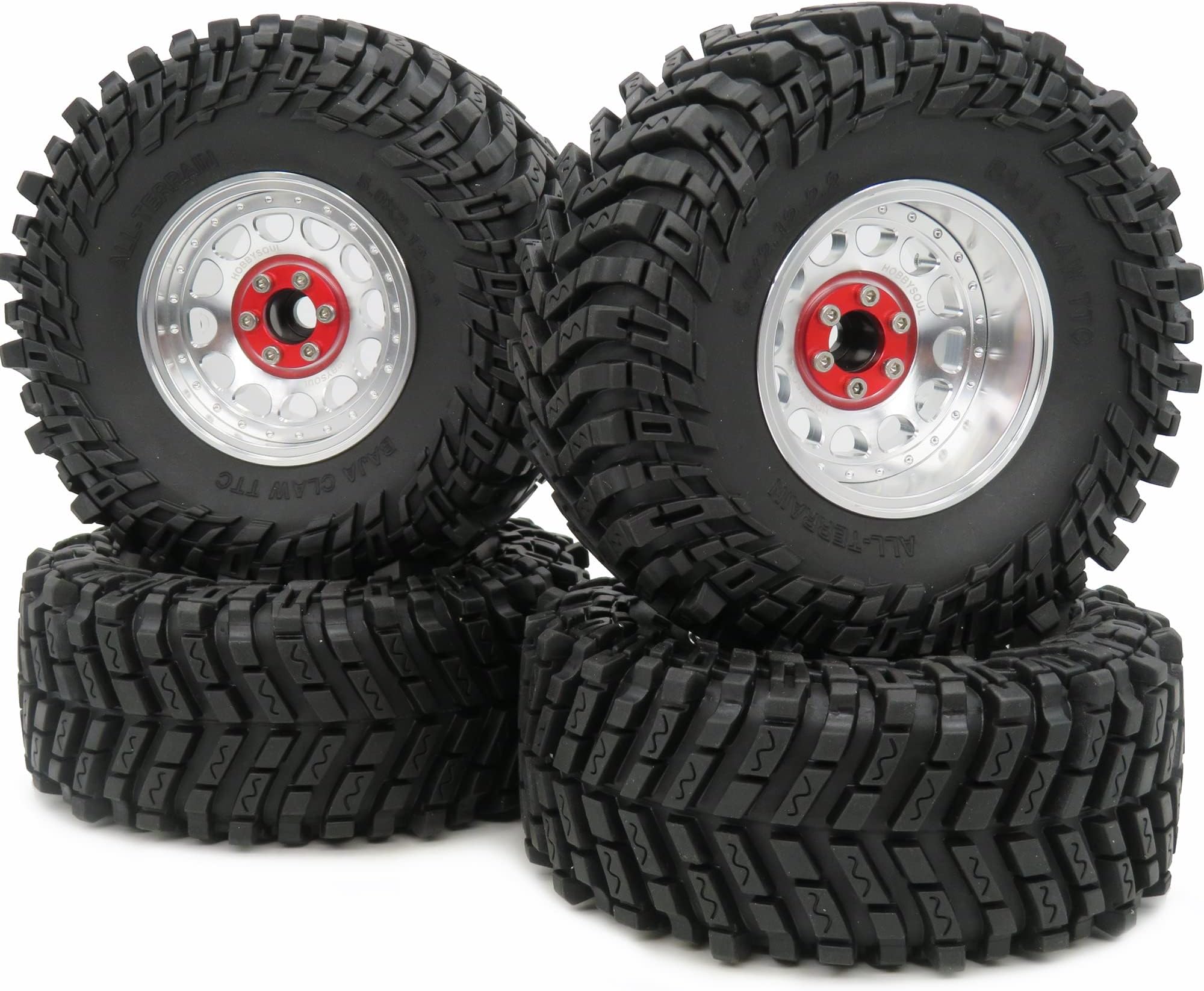 Amazon.com: HOBBYSOUL RC 2.2 Mud Slingers Tires 124mm & 2.2 Beadlock ...