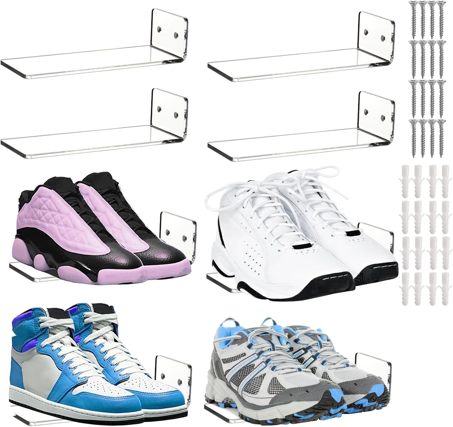 Amazon.com: Youeon 6 Pack Floating Shoe Display Shelf with Hardware, 8 ...