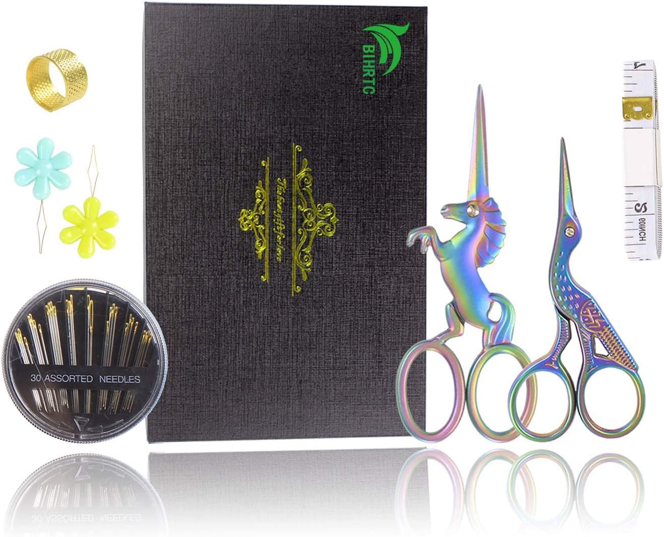 Amazon.com: BIHRTC Embroidery Thread Scissors Sewing Thimble Needles ...