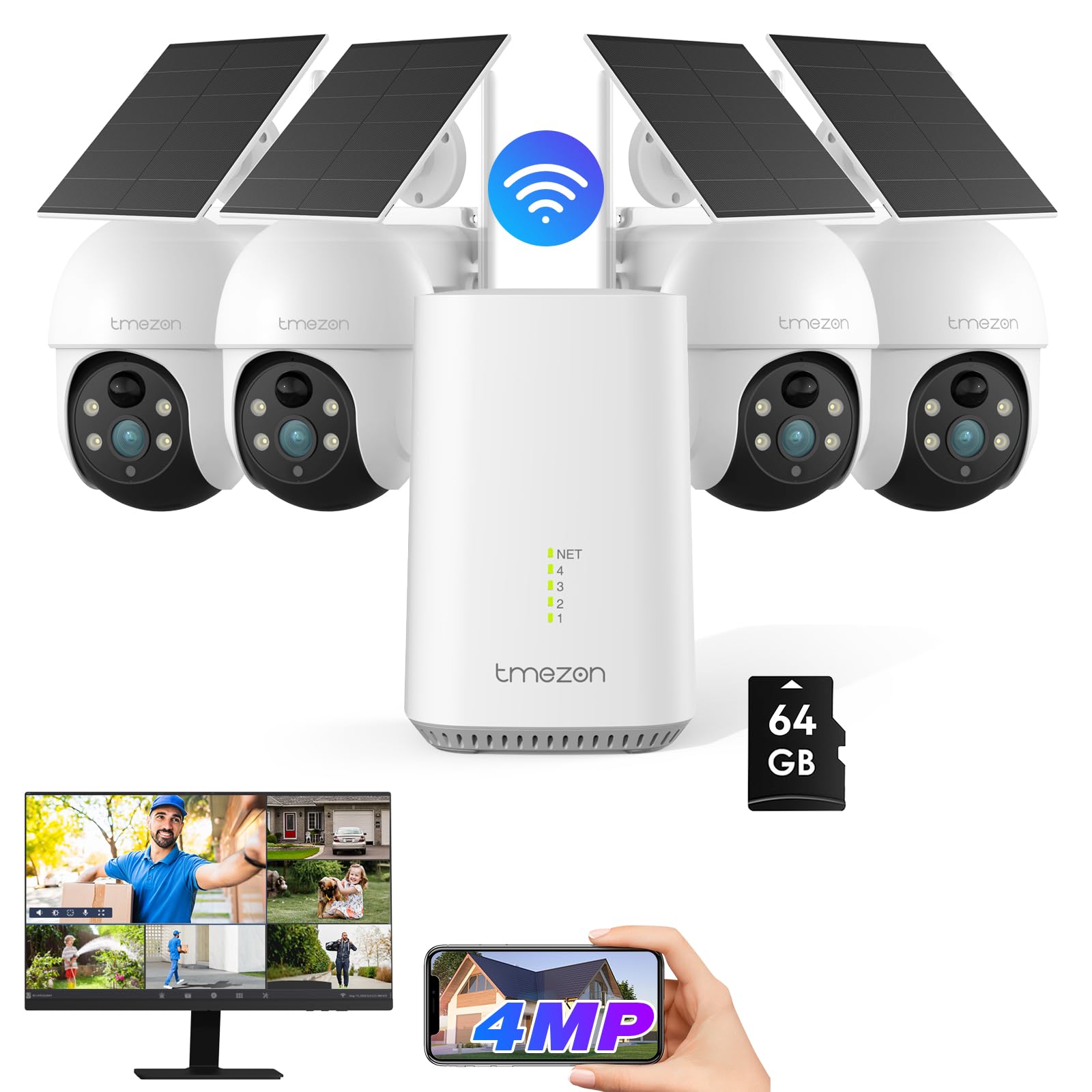 TMEZON 2K Battery Operated Outdoor Security Camera Wireless,No ...