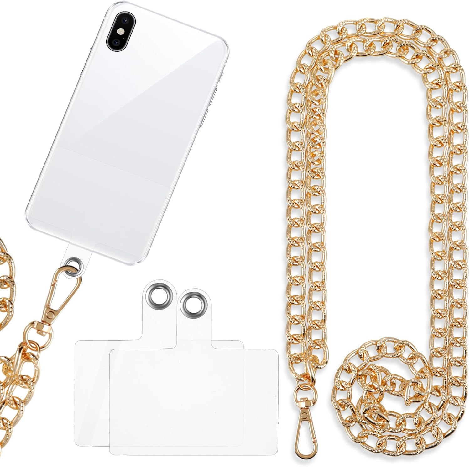 Amazon.com: Jeffdad Gold Cell Phone Lanyard, Adjustable Crossbody Phone ...