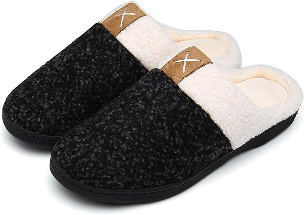 Amazon.com | UBFEN Womens Mens Slippers Memory Foam Comfort Fuzzy Plush ...