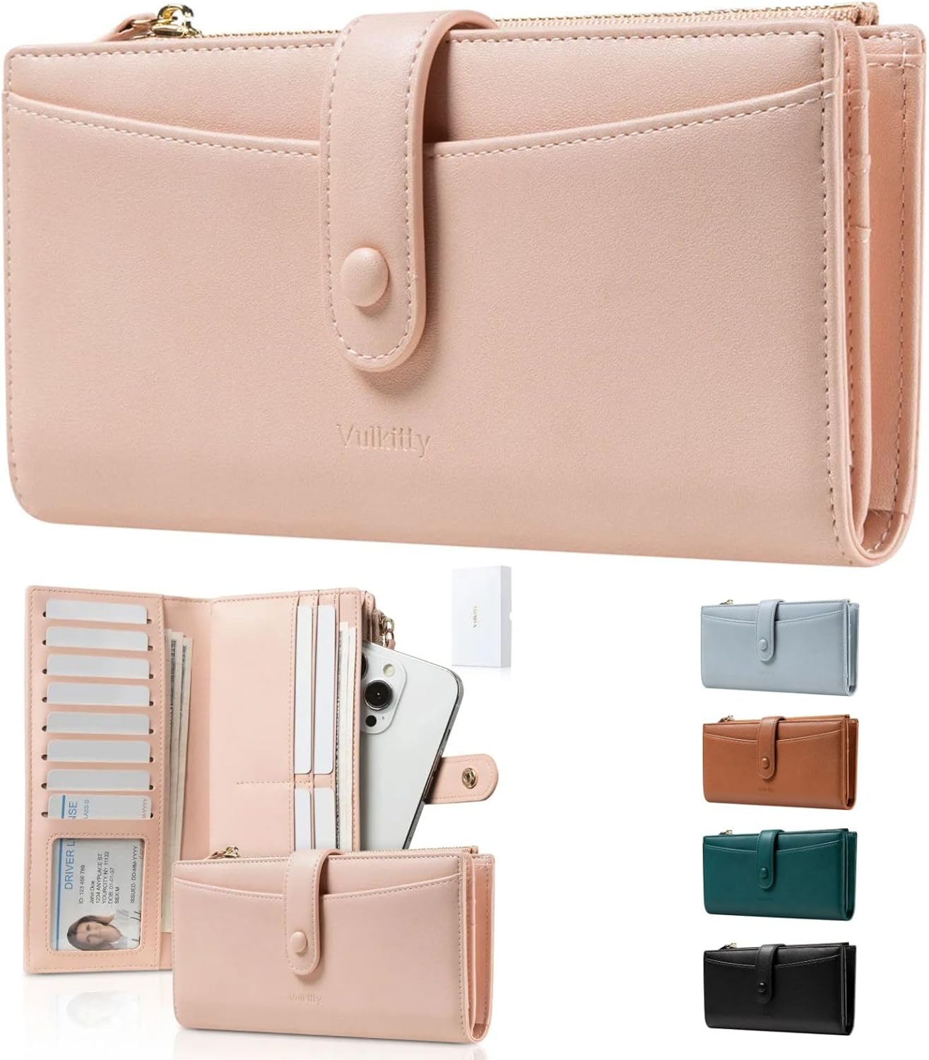 Amazon.com: Vulkitty Ultra Slim Thin Leather Wallets Womens Bifold ...