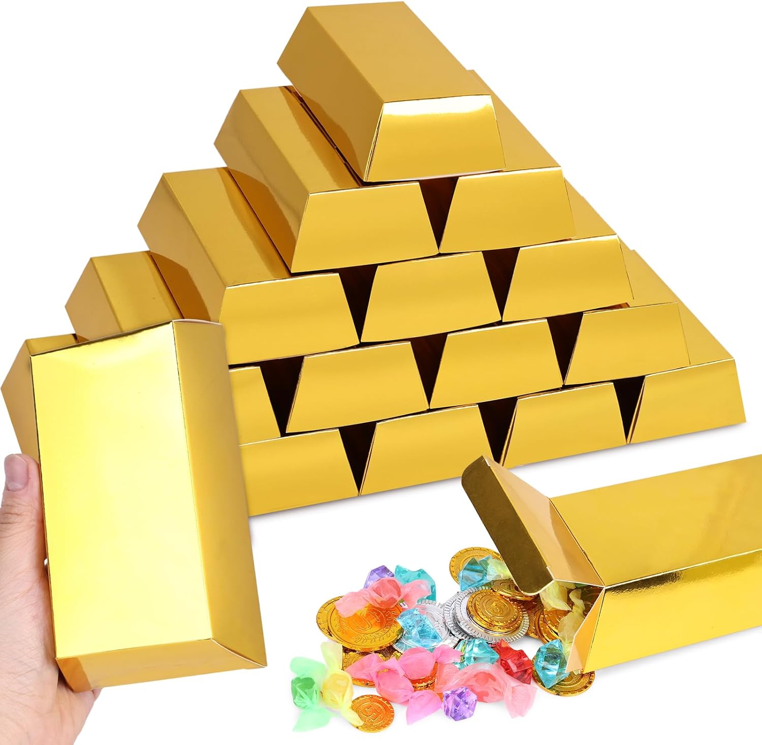 Amazon.com: JOHOUSE 24PCS Fake Gold Bar Boxes, 5.5" x 3.2" x 1.6 ...