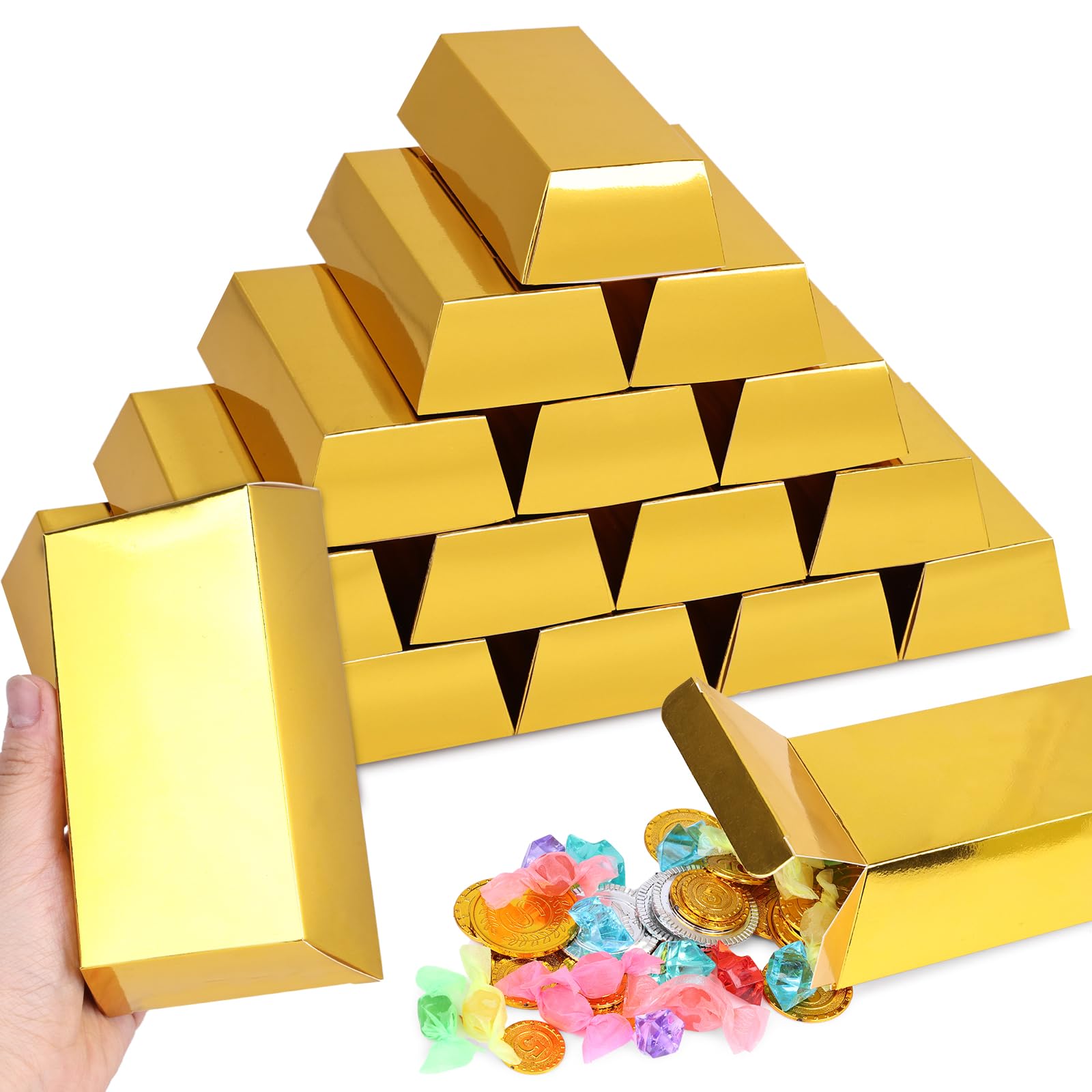 Amazon.com: JOHOUSE 24PCS Fake Gold Bar Boxes, 5.5" x 3.2" x 1.6 ...