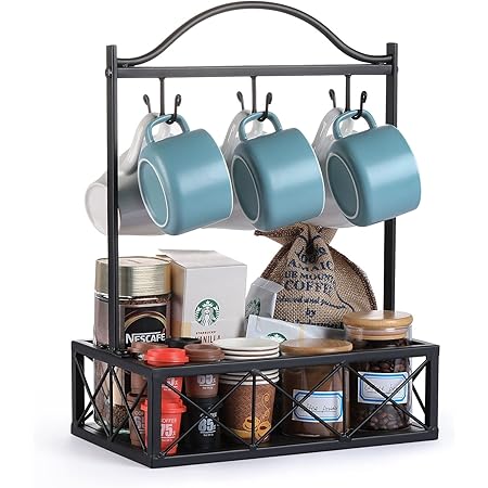 Amazon.com: Biggun Coffee Mug Holder with Removable Hooks - Metal 8 ...