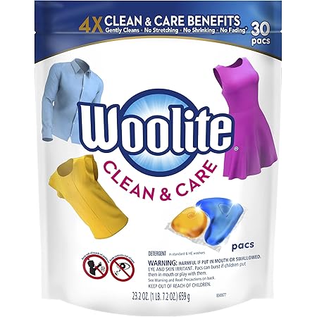 Amazon.com: Woolite Clean & Care Pacs, Laundry Detergent Pacs, 30 Count ...