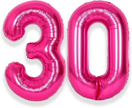 Amazon.com: SUWEN 40 Inch Large Hot Pink 30 Balloon Numbers Big Foil ...