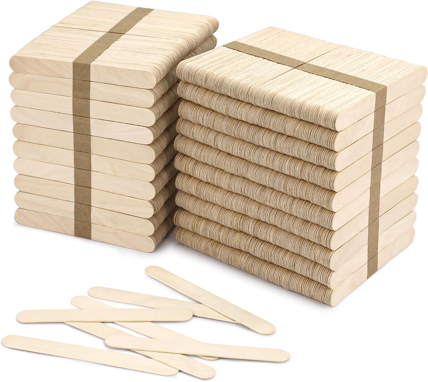 Amazon.com: WISYOK 1500 PCS Wooden Popsicle Sticks for Crafts, 6 Inch ...