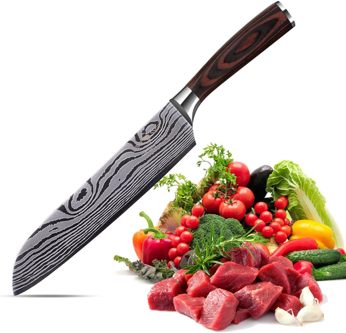 Amazon Basics - Cuchillo de chef clásico de 8 pulgadas con tres ...