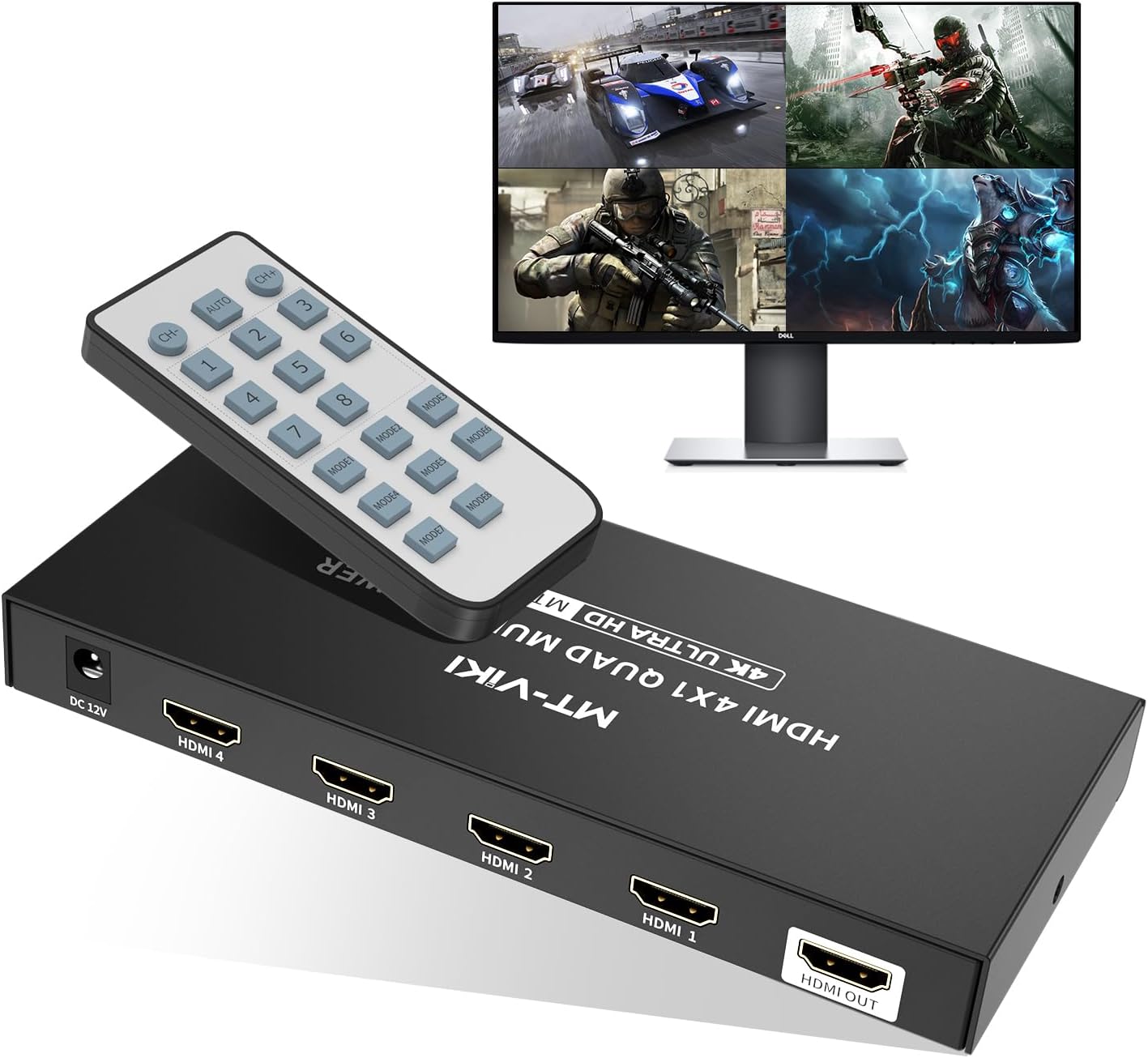 Amazon.com: MT-VIKI 4K HDMI Multiviewer 4x1 w/IR Remote, 4K@30Hz ...