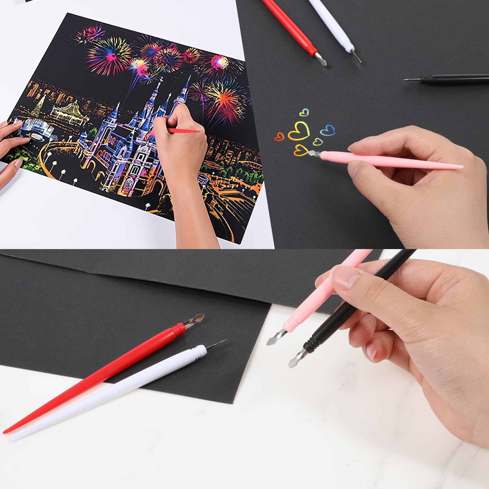 Snapklik.com : 18 Pcs Scratch Art Tools Art Scratching Pen Kits Scratch ...